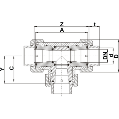 Buy Simtech TBM 502 3 010-T, TBM Series, 1" PVDF/FPM 3 - Way Ball Valve - Prime Buy