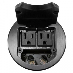 Buy FSR T3-AC2HWCP-BLK, Hard Wired Black Table Box with Cable Pull ...