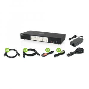 Buy Iogear GCS1944H, 4-Port 4K Dual View KVMP Switch HDMI Connection ...