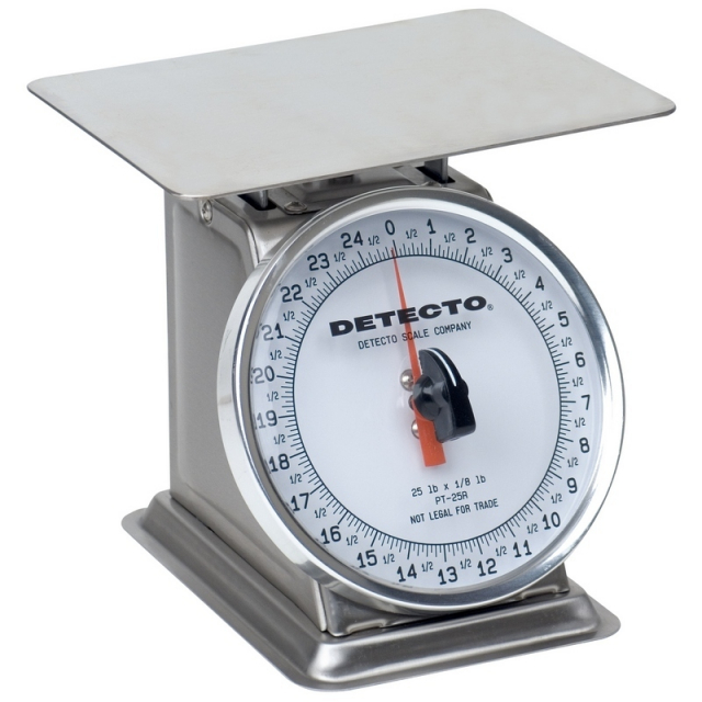 Buy Detecto PT-25-SR, Top Loading Rotating Dial Scale 25lb Stainless ...