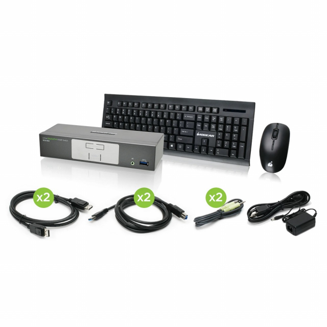 Buy Iogear GCS1902-KM, 2-Port 4K UHD DisplayPort KVMP Keyboard and ...
