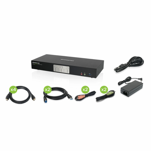 Buy Iogear GCS1942H, 2-Port 4K Dual View KVMP Switch HDMI USB 3.0 ...