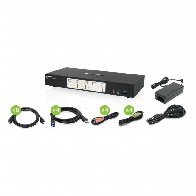 Buy Iogear GCS1944H, 4-Port 4K Dual View KVMP Switch HDMI Connection ...