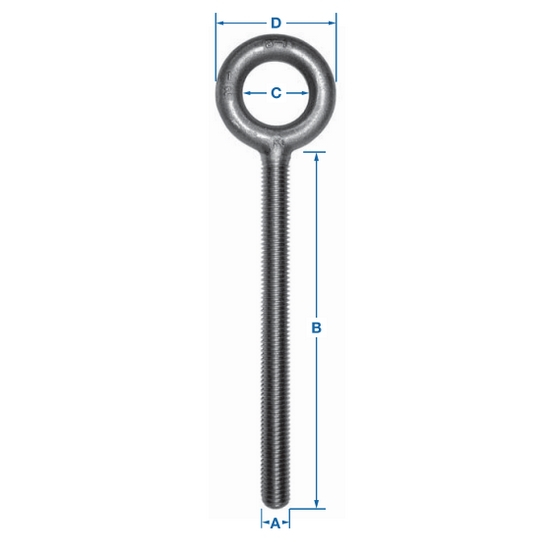 Buy Ken Forging K2005-6, Long Shank 1/2"-13 x 6" Plain Pattern Eyebolt ...