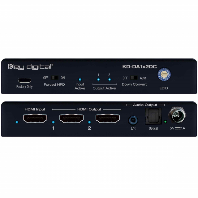 Buy Key Digital KD-DA1X2DC, 2 Output 4K 18G HDMI Splitter Distribution ...