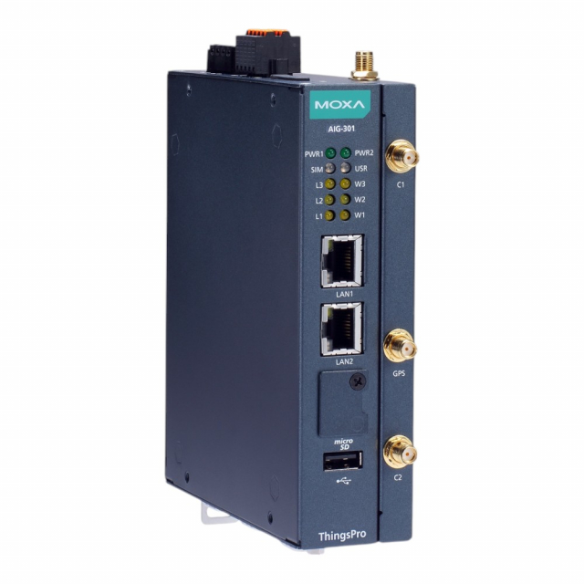 Buy Moxa AIG-301-T-US-AZU-LX, 2-Port Modbus to Azure Advanced IIoT Gateway - Prime Buy