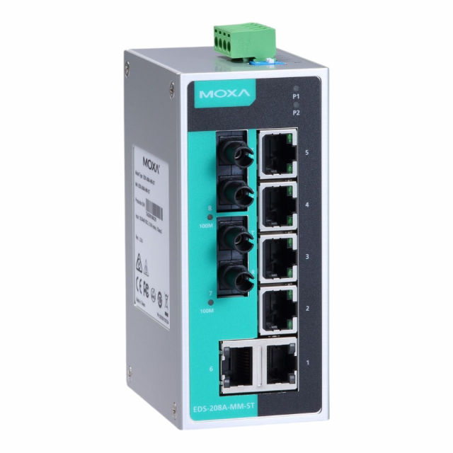 Buy Moxa EDS-208A-MM-ST-T, Ethernet Switch with 7 x 10/100BaseT(X) Ports - Prime Buy