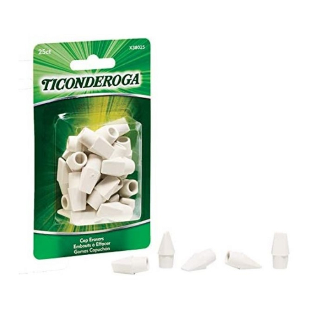 Buy Ticonderoga 38025, White Vinyl Wedge Cap Eraser - Prime Buy