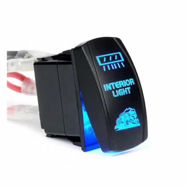 Buy Xprite UTV-CM-SWITCH, 5 Pin Laser Blue Center On/Off Rocker Switch ...